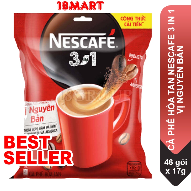 NESCAFE 3 in 1 Cà phê strong soluble taste: Đậm vị hoàn tan : vị nguyên ...