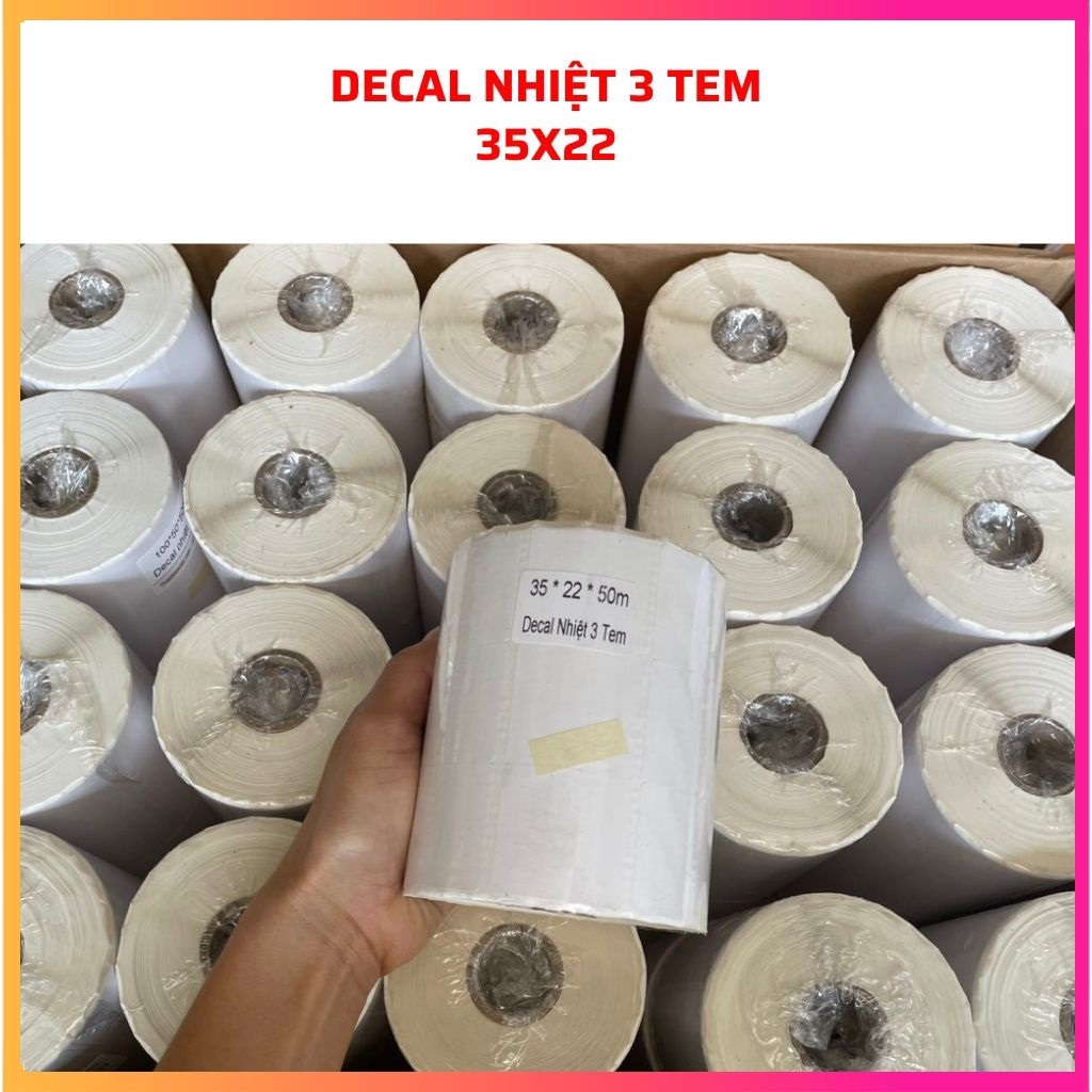 Decal nhiệt in mã vạch khổ 35x22 mm loại 3tem/ hàng (Decal nhiệt ...