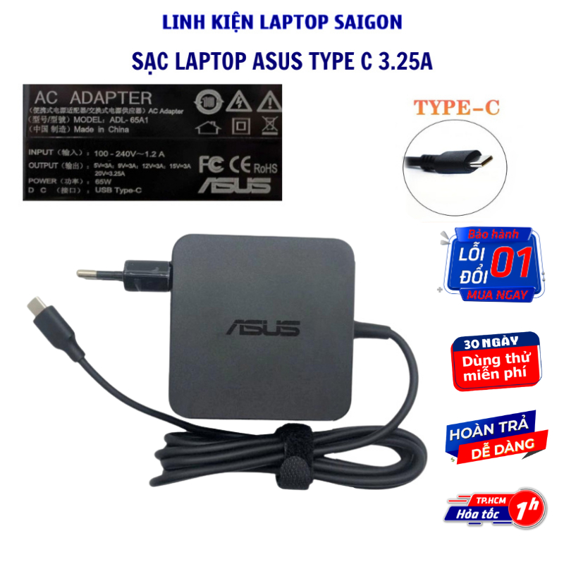 Sạc ASUS Type C 65W 100W Sạc Asus Zenbook UX482E UX425 ROG Flow ROG ...