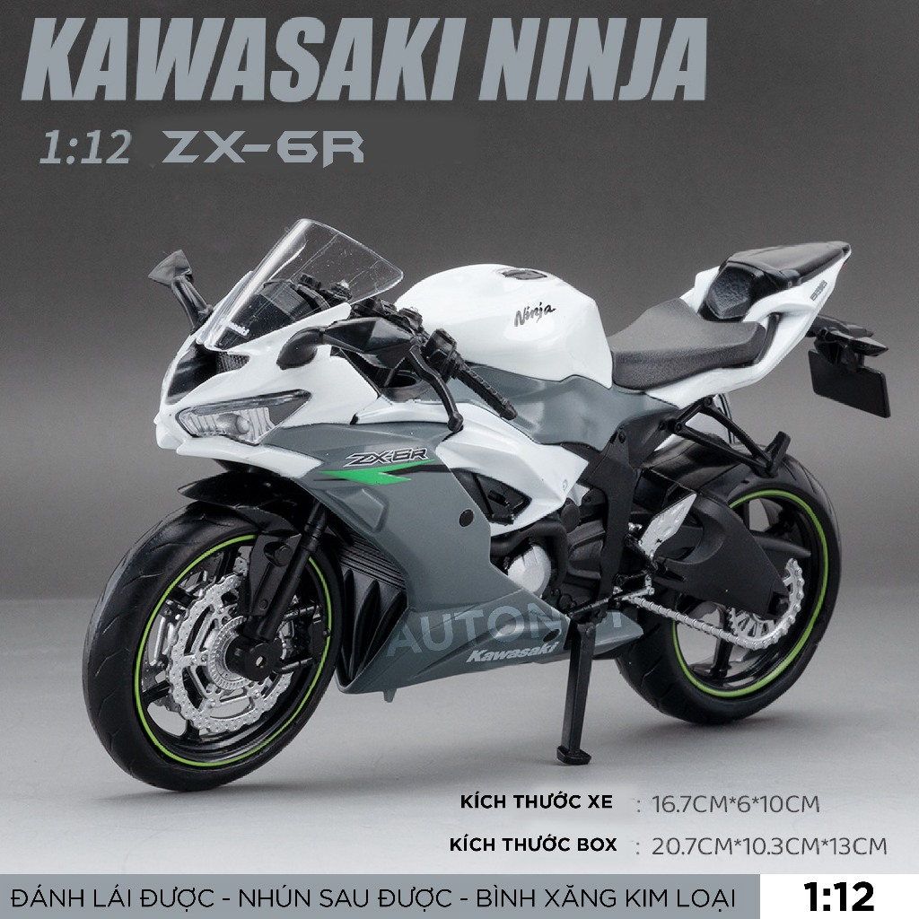 Mô hình xe Kawasaki Ninja ZX-6R 1:12 Makeda Model MT067 MT59 | Shopee ...