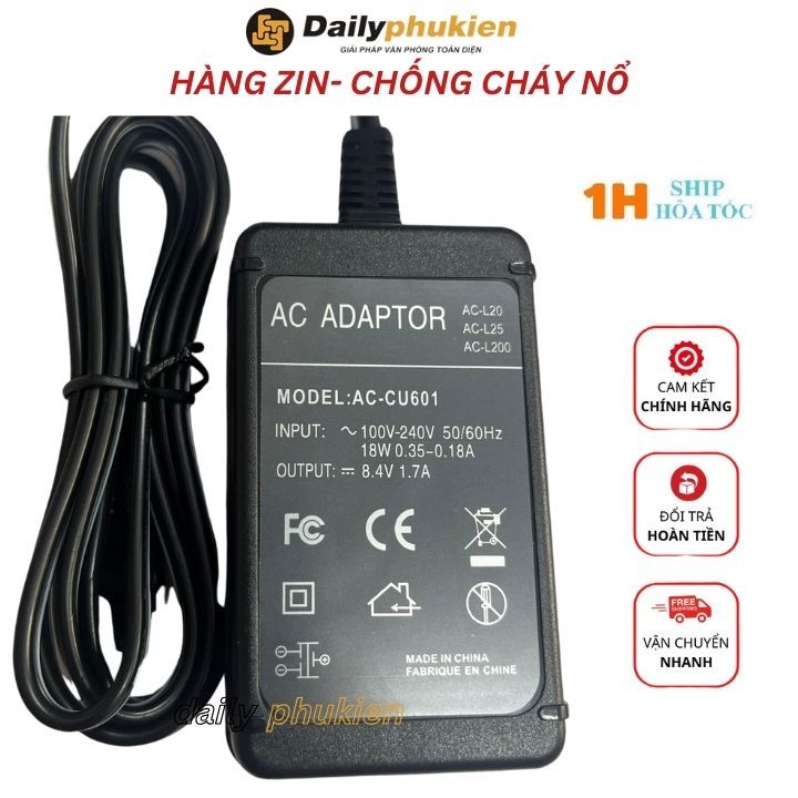 Sạc pin máy ảnh máy quay sony 8.4v 1.5a / 1.7a AC-L20 AC-L25 AC-L200 | Shopee Việt Nam