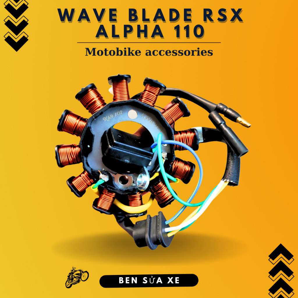 Cuộn điện xe wave s110 rsx110, Blade xăng cơ, Anpha110 KWB-921 BEN SỬA ...