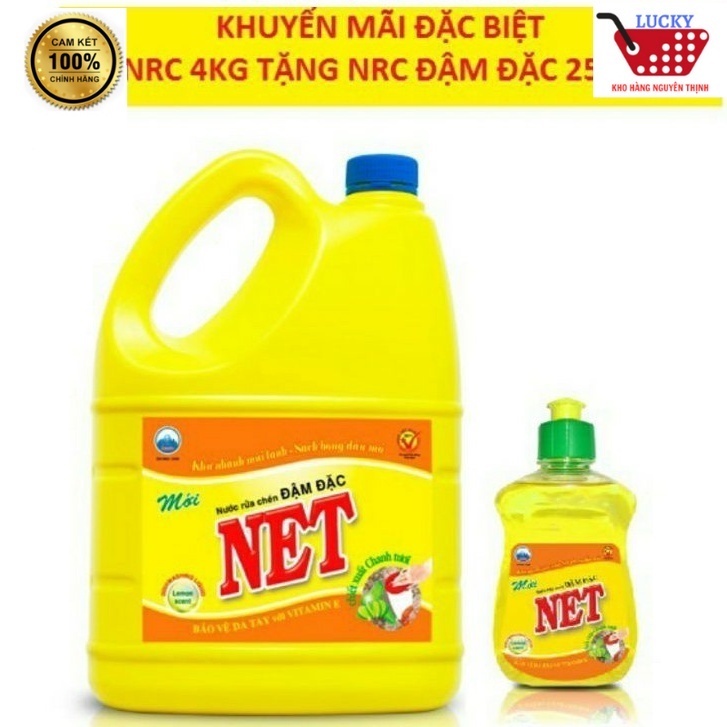 Can Nước rửa chén Net Đậm đặc 3.8kg Tặng NRC Net 250ml | Shopee Việt Nam