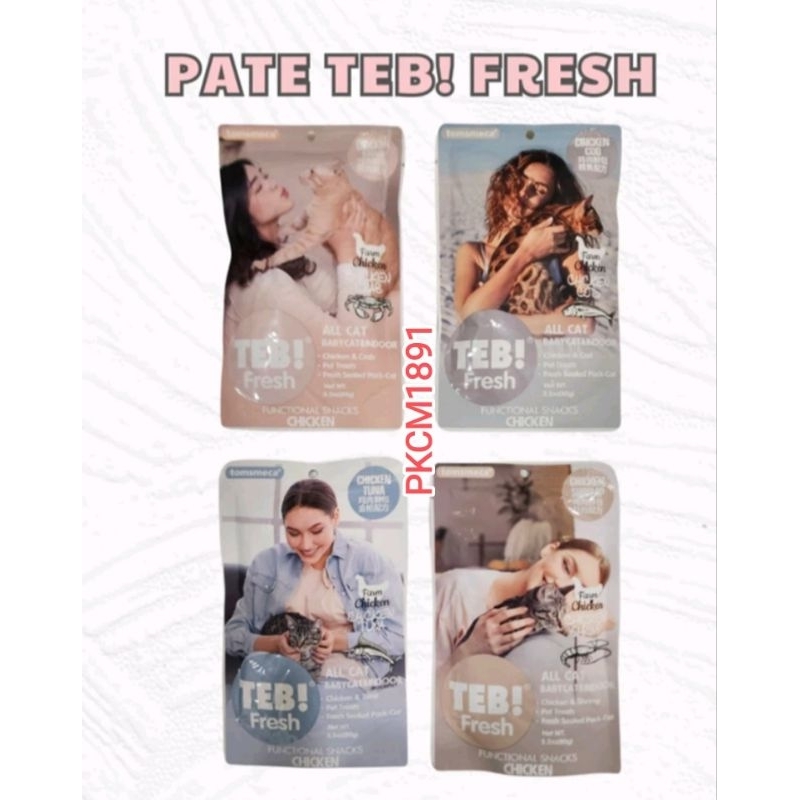 Pate cao cấp thơm ngon cho mèo Teb Fresh gói 80g | Shopee Việt Nam