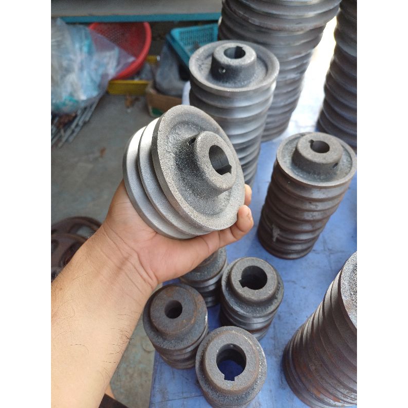 Buly (puly) gang 1tấc(100mm) 1 Rảnh, 2 Rảnh A,B lổ cốt từ 16 đến 28 tùy ...