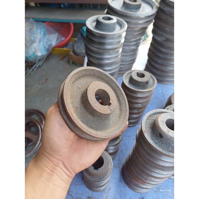 Buly (puly) gang 1 tấc 2 (120mm) 1 Rảnh, 2 Rảnh A,B lổ cốt từ 16 đến 28 ...