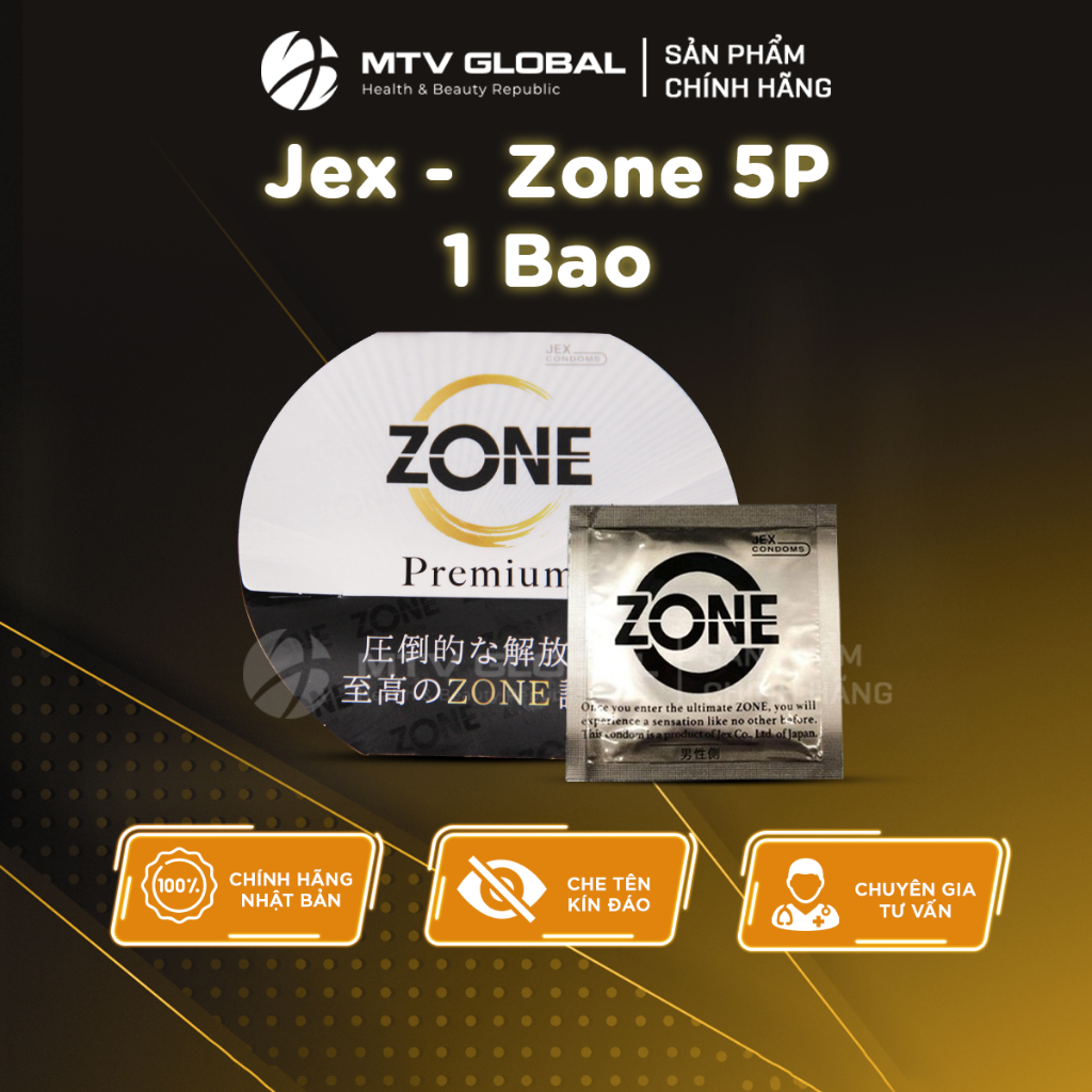 Bao Cao Su Jex Zone Premium Nhật Bản Siêu Mỏng 001, Nhiều Gel Tàng Hình, Ôm sát Size 52mm Hộp 1 ...