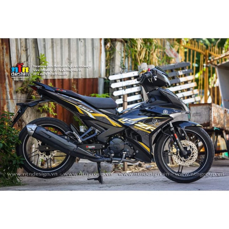 Dàn áo Exciter 150 đen bóng mẫu tem Y15zr vàng | Shopee Việt Nam