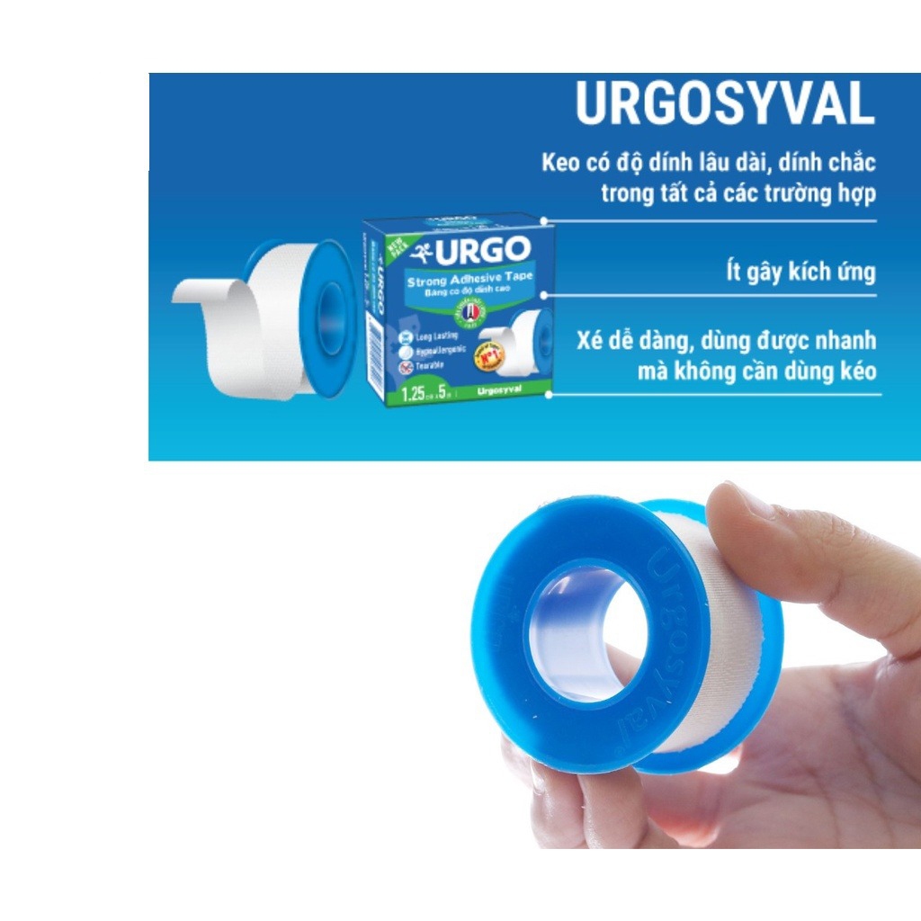 URGOSYVAL- Băng keo y tế lụa có độ dính cao URGO Syval Strong Adhesive ...