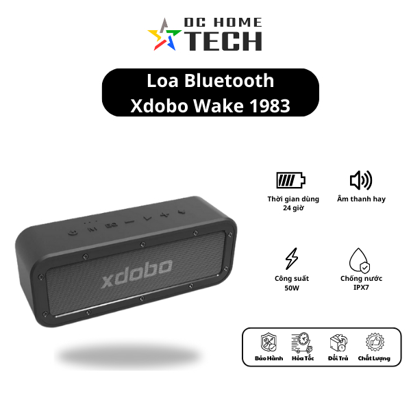 Loa Bluetooth Xdobo Wake 1983 siêu trầm âm thanh hay, công suất 50W TWS, chống nước IPX7 ...