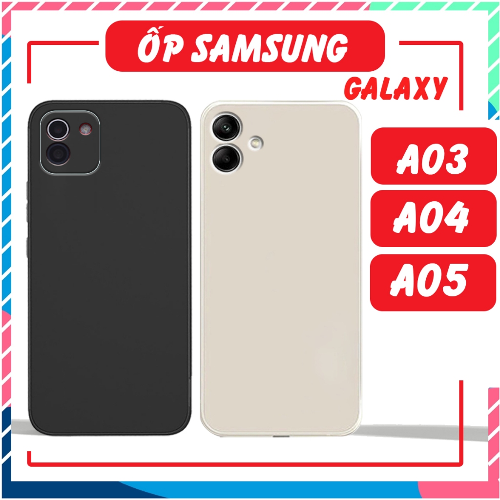 Ốp lưng Samsung A03 / A04 / A05 / A06 cạnh vuông,mềm dẻo,hạn chế bám bụi,vân tay chất nhựa TPU ...