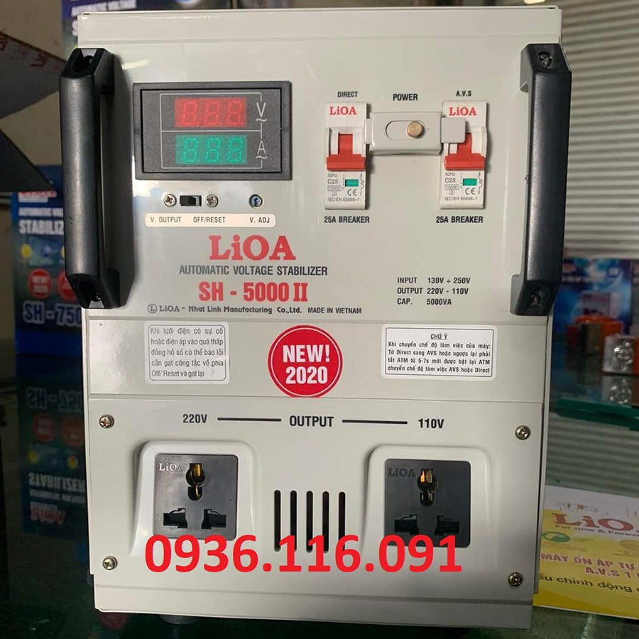 Ổn áp LiOA 5KVA 1 pha - LiOA Nhật Linh 5KVA 5KW 5KG 5000VA 5000W 5 ký ...