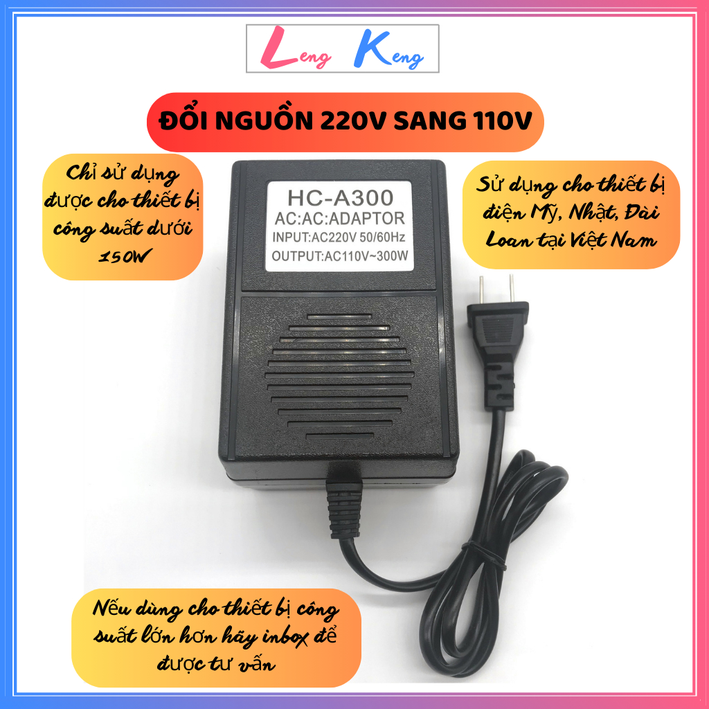 Bộ đổi nguồn 220v sang 110v | Biến áp 220v sang 110v dùng cho các thiết bị công suất dưới 150w ...