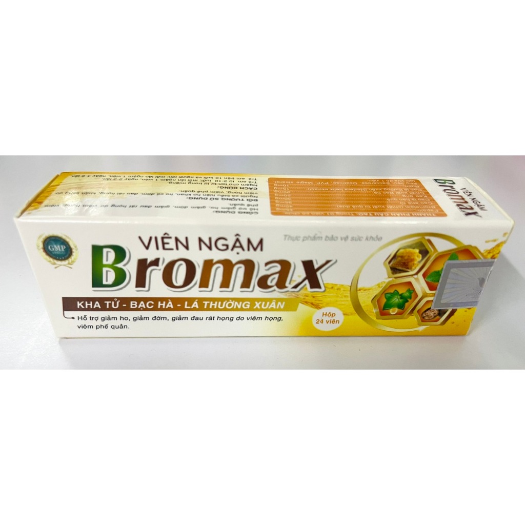 VIÊN NGẬM BROMAX THẢO DƯỢC GIẢM HO, VIÊM HỌNG (Tuýp 24 viên / Hộp 80 ...