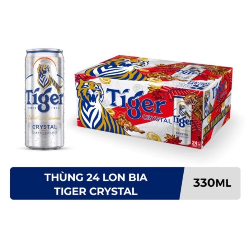 Thùng 24 lon x330ml bia Tiger Crystal_Tiger Bạc_Budweiser | Shopee Việt Nam