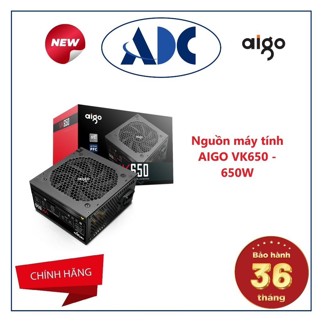 [Full VAT] Nguồn máy tính AIGO VK650 - 650W (85 Plus/ Active PFC ...