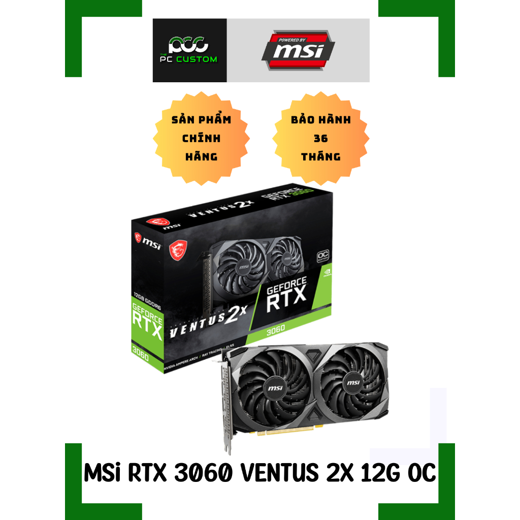 CARD MÀN HÌNH MSI RTX 3060 VENTUS 2X 12G OC | Shopee Việt Nam
