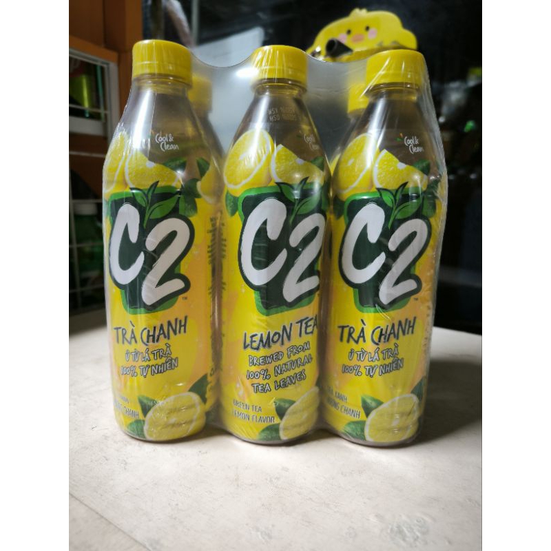 LỐC 6 CHAI_Trà xanh C2 chai lớn vị chanh/đào (455ml) | Shopee Việt Nam