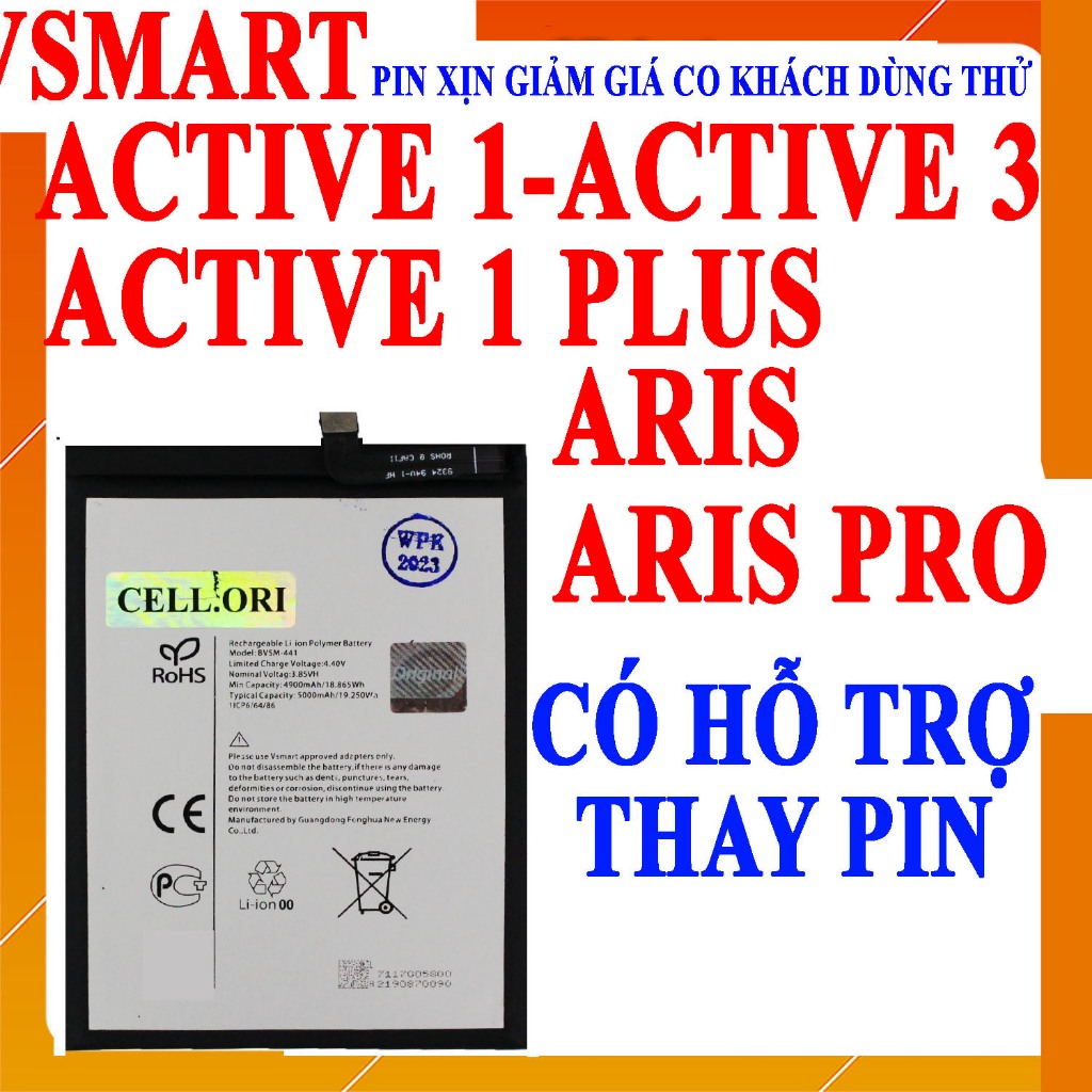 Pin Scud hoặc Cell.Ori cho Vsmart Aris/Aris Pro/Active 3/Active 1 Plus ...