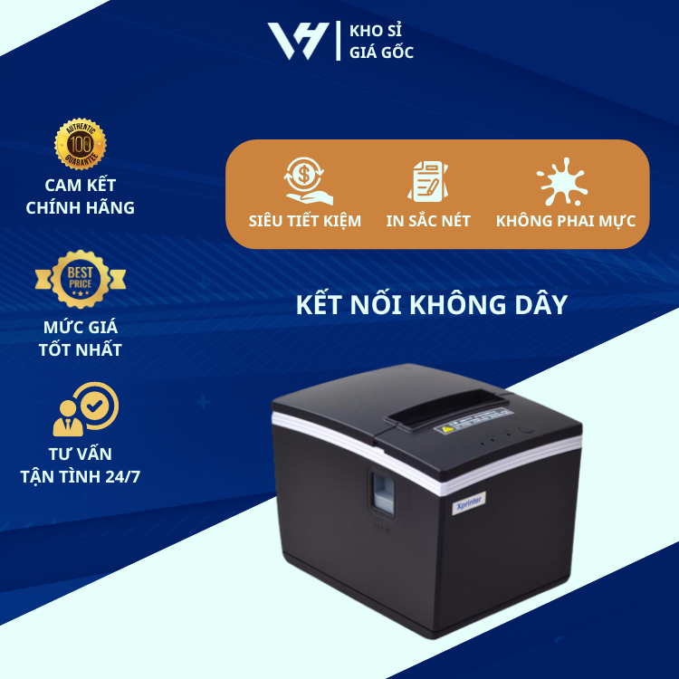 Máy in hóa đơn khổ k80 nhiệt, Máy in bill khổ k80 Xprinter XP-N260 WIFI in không dây ( Điện ...