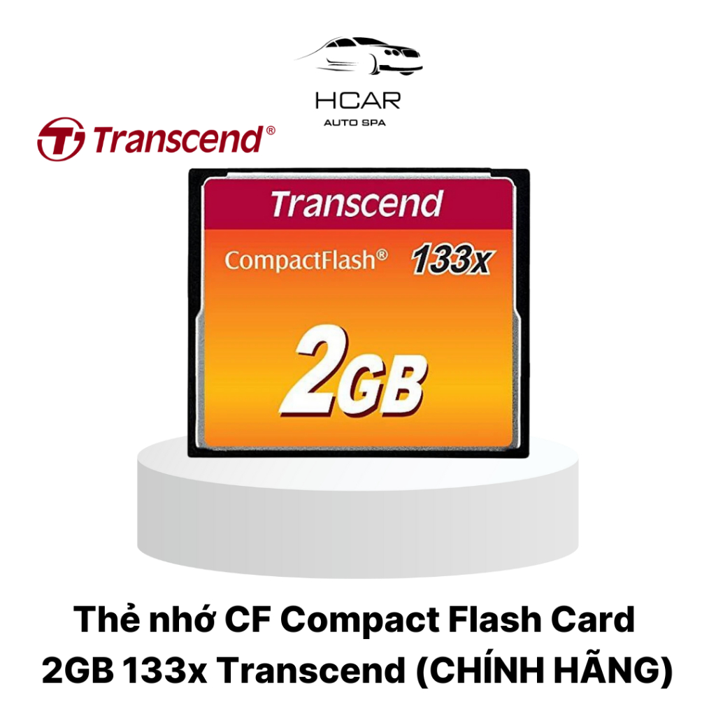 Thẻ nhớ CF Compact Flash Card 2GB 133x Transcend chuyên dùng cho máy CNC, cơ khí chính xác ...