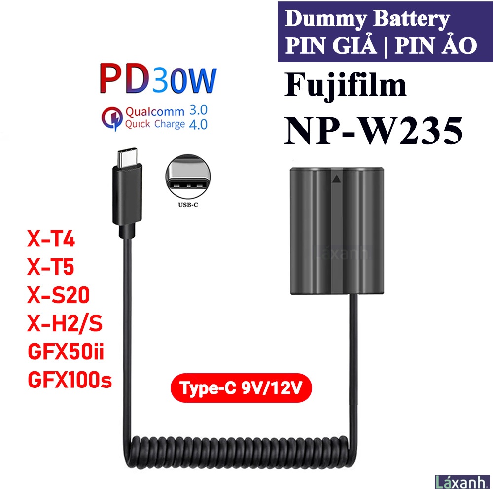 Dummy Type-C Fujifilm W235 | Pin giả pin ảo pin dummy battery DC ...