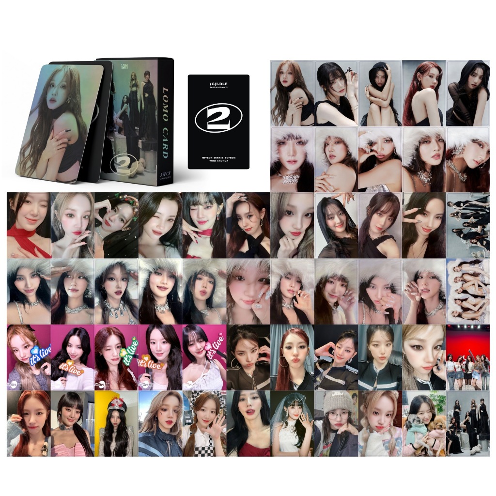 Set 55 lomo card Hologram (G)IDLE - Second Full Album 2024 | Shopee Việt Nam