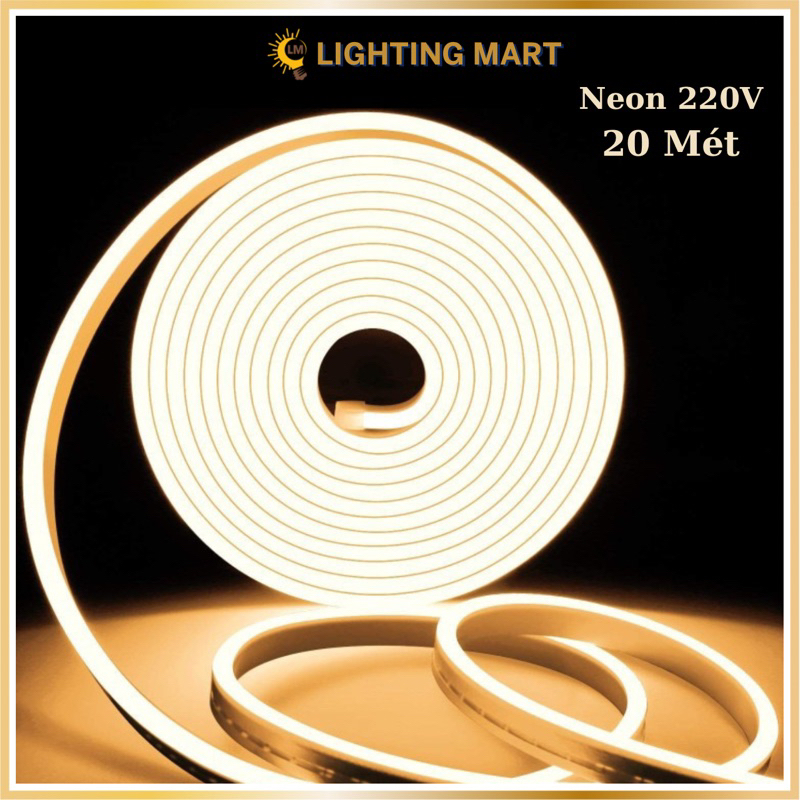20M Dây Led Neon 220V cao cấp + Tặng nguồn, dây Led chống nước trang ...