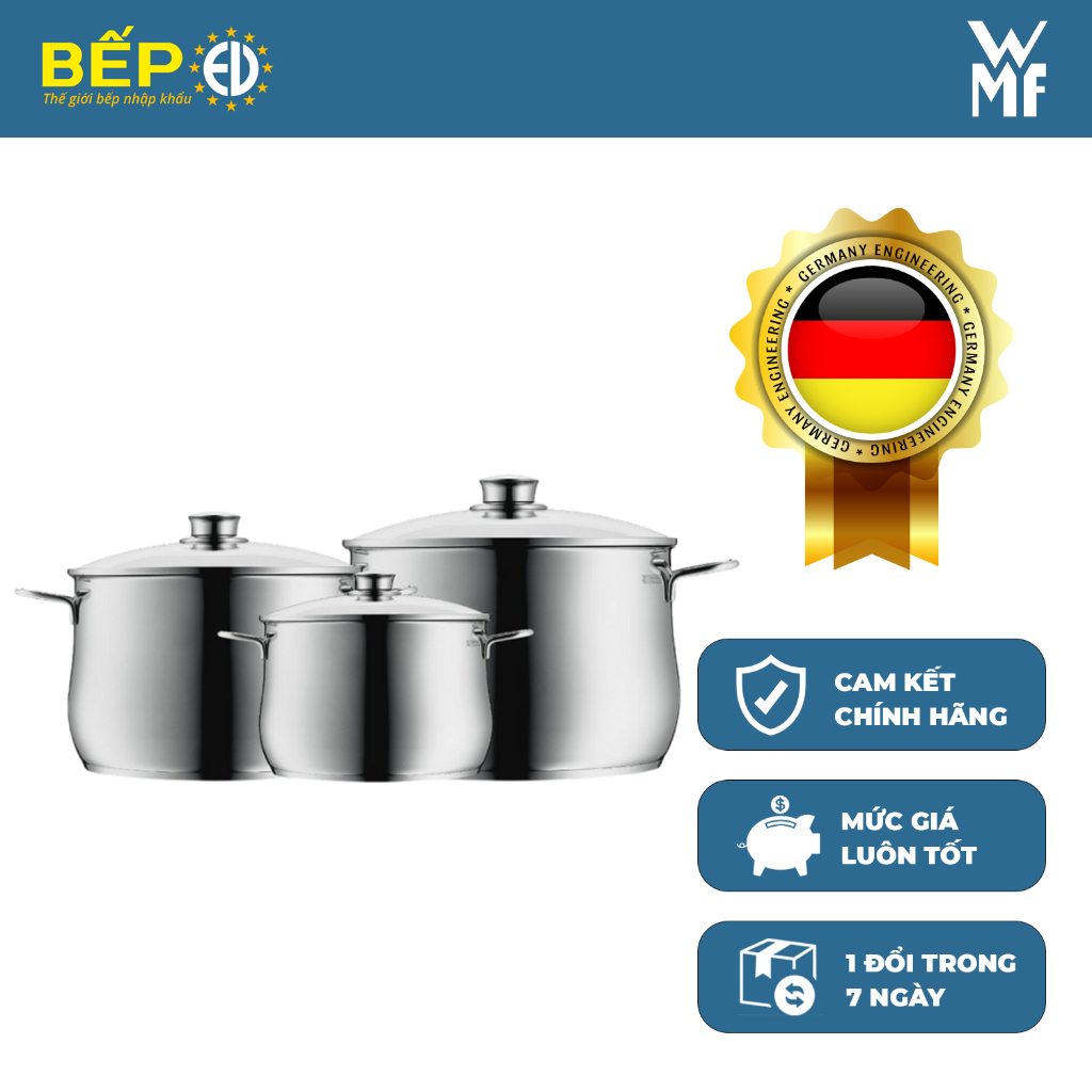 [Chính Hãng] Bộ Nồi WMF DIADEM PLUS 3 Món COOKWARE SET Chất Liệu Thép ...