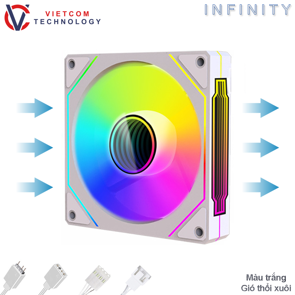 Quạt tản nhiệt, Fan Led ARGB vô cực LC-10, LC-20, LC-30 - Phiên bản gió ...