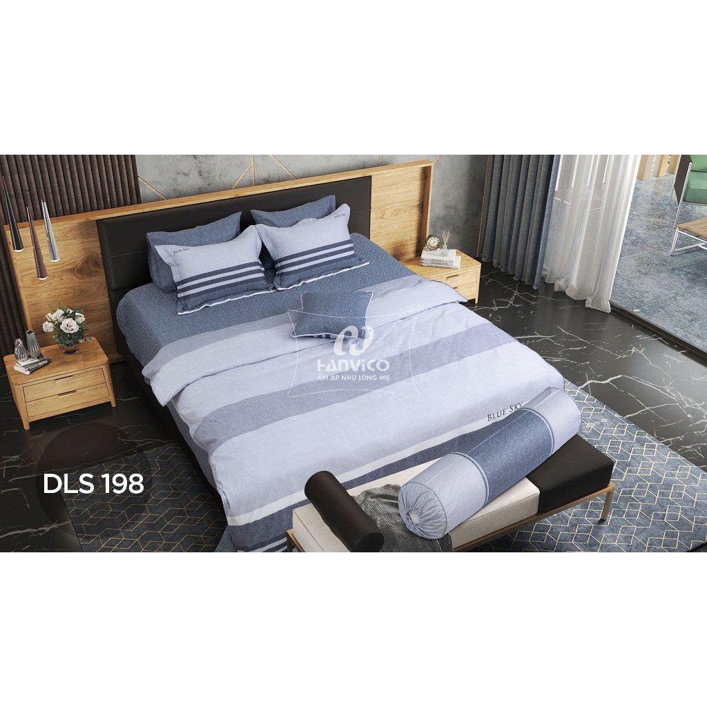 Bộ Chăn Ga Gối Hanvico Blue Sky Cotton T – DLS198 - Hàng Chính hãng | Shopee Việt Nam