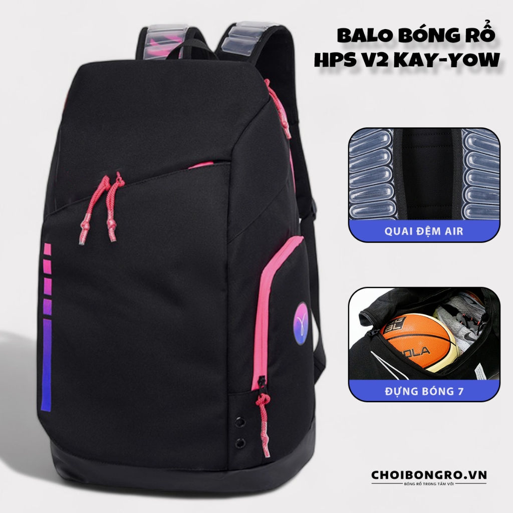Balo bóng rổ HPS Elite Hoop Air Cushion - Quai đệm Air êm, cỡ lớn, đựng ...