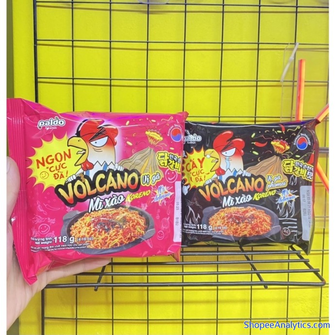 Combo 5 gói mì xào gà volcano Paldo 118gr | Shopee Việt Nam