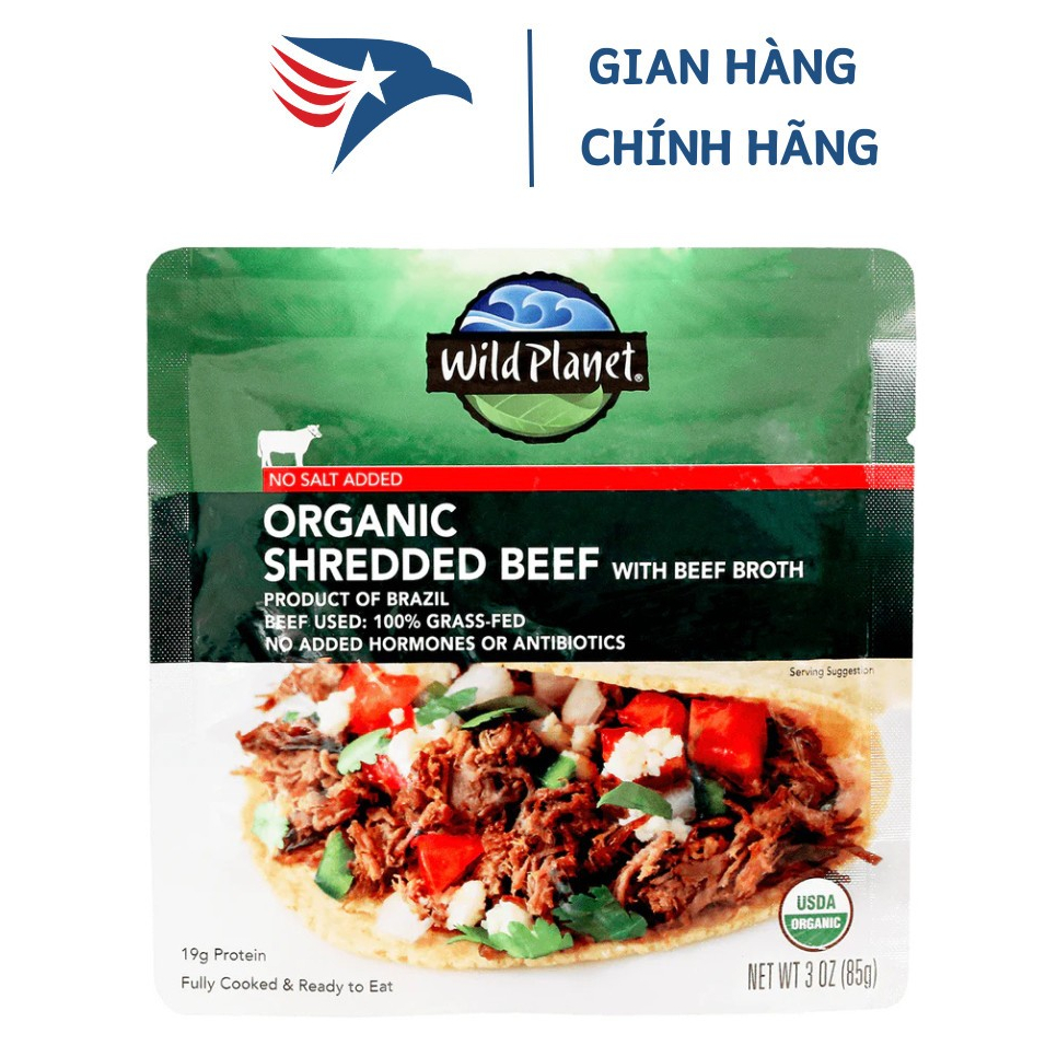 Thịt bò vụn hữu cơ Organic Shredded Beef Wild Planet | Shopee Việt Nam