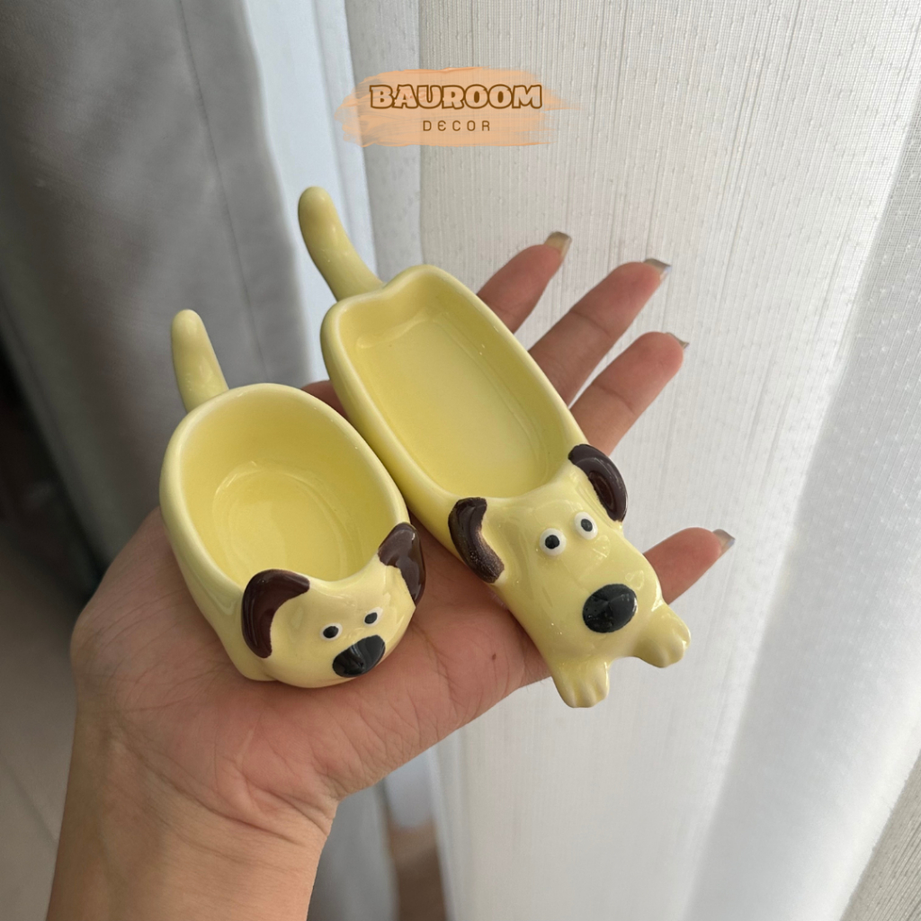 Chén nước chấm sứ Bauroom tạo hình chó Gromit mới lạ đáng yêu ( có sẵn ...