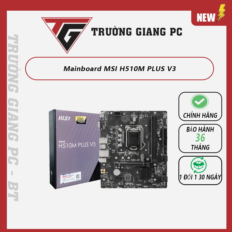 Bo mạch chủ Mainboard MSI H510M PLUS V3 - new bảo hành 36TH | Shopee Việt Nam