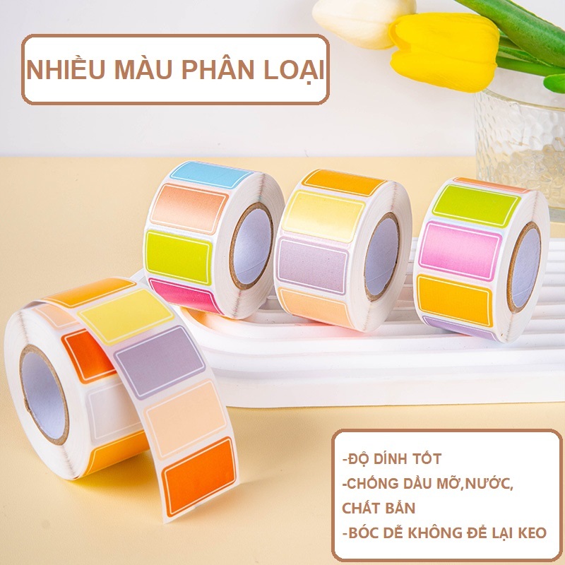 Cuộn 500 Tờ Nhãn Dán Chống Nước Chống Dầu Ghi Chú Tiện Lợi Sticker Dán ...