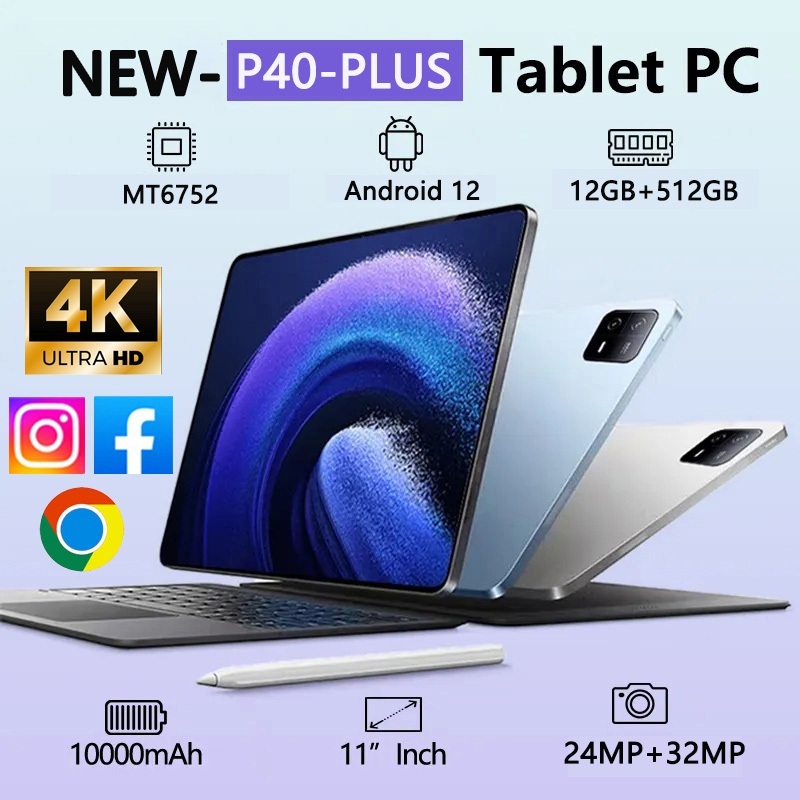 Máy tính bảng chơi game hiệu năng cao 16GB RAM + 512GB ROMMàn hình bảo ...