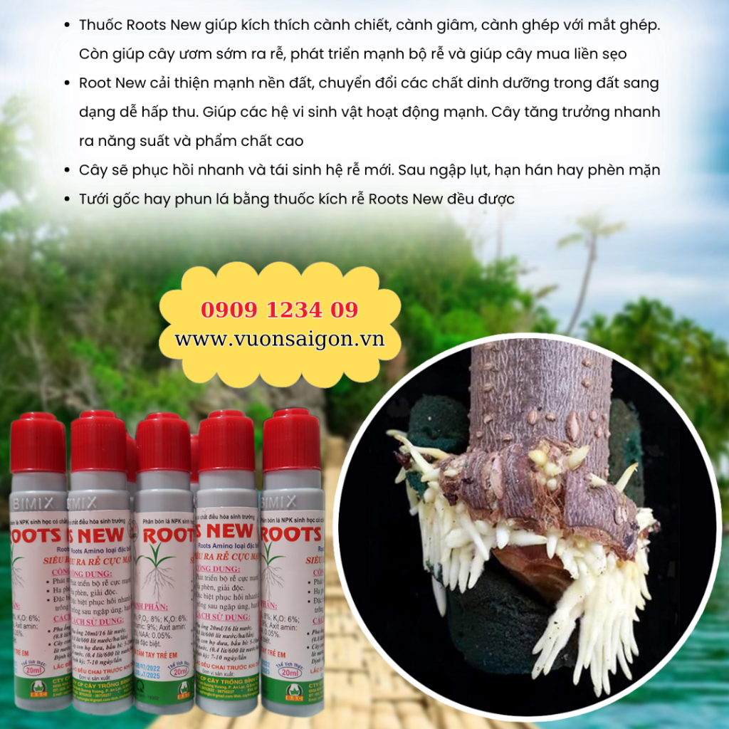 Thuốc kích rễ Roots New siêu ra rễ cực mạnh | Vườn Sài Gòn