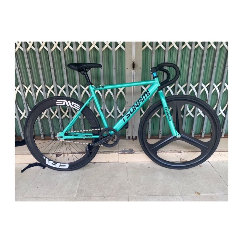Xe Đạp Single Speed & Fixed Gear, Xanh Ngọc-Vành 6 Phân-3 Đao Trắng/Đen ...