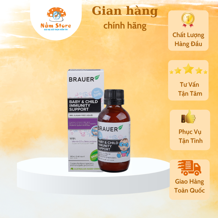 Siro BRAUER Baby & Child Immunity Support - Hỗ trợ Tăng cường Hệ miễn ...