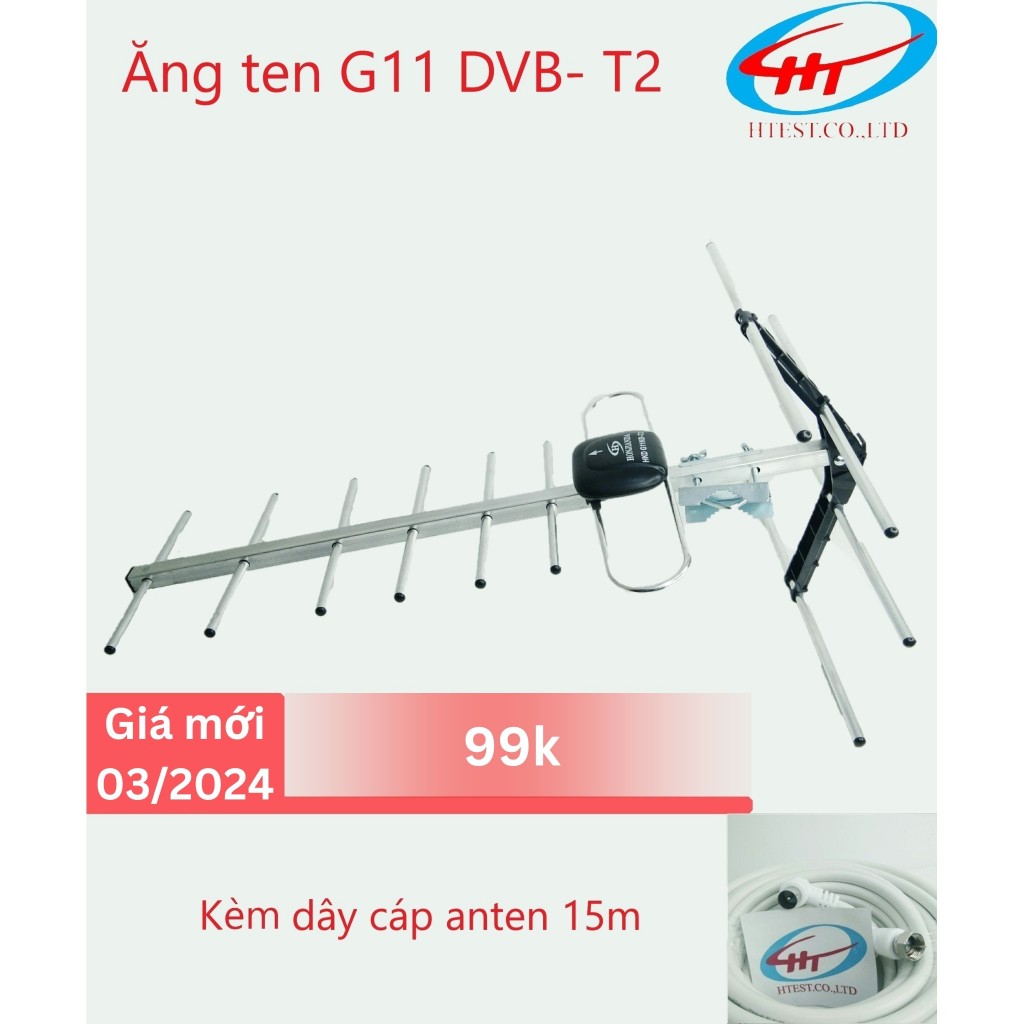 Anten Truyền Hình Số Mặt Đất DVB-T2 Hoành Kiến Đạt G11 kèm dây cáp ...