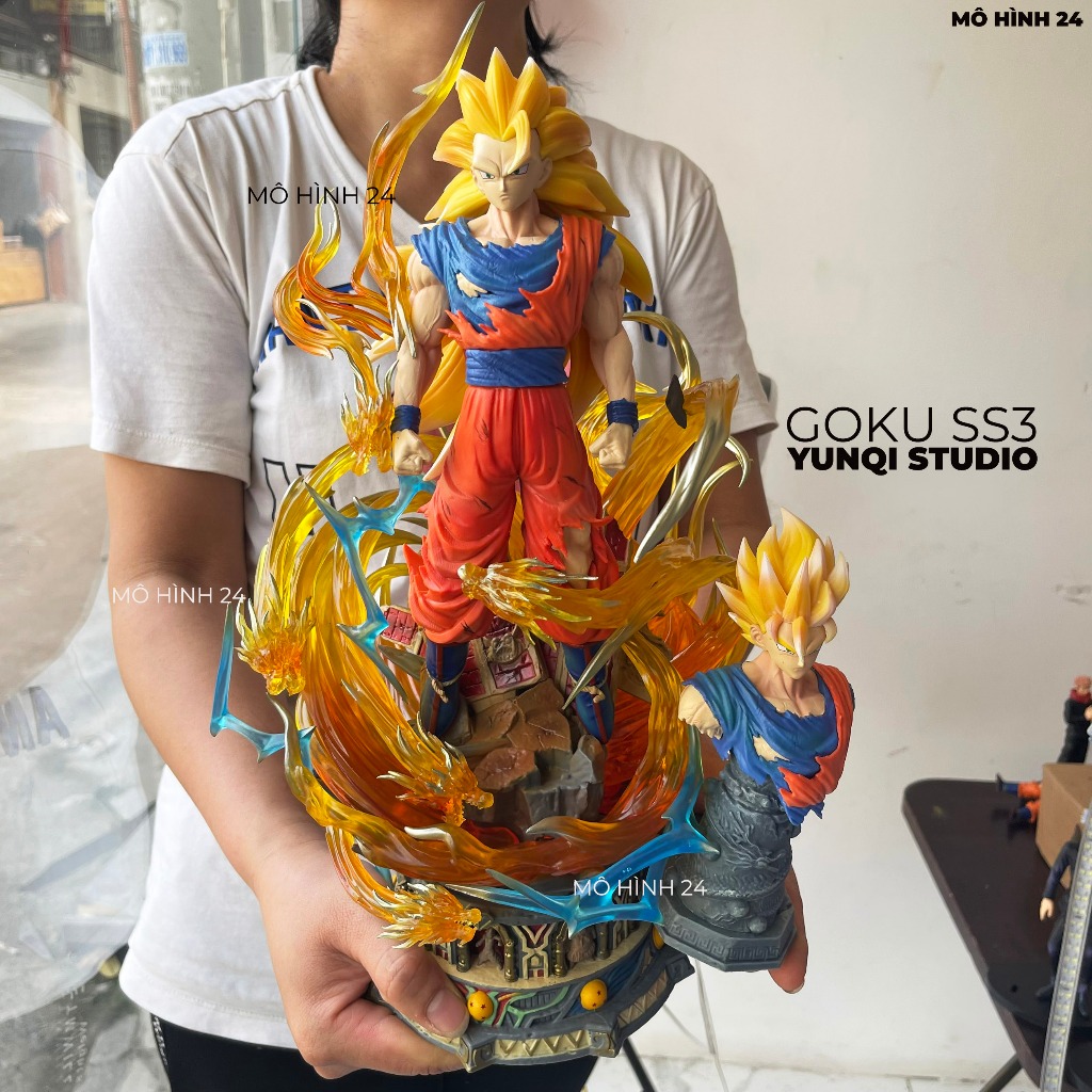 [SIZE TO 40CM] Mô hình Goku SS3 YUNQI Studio son goku super saiyan 3 ...