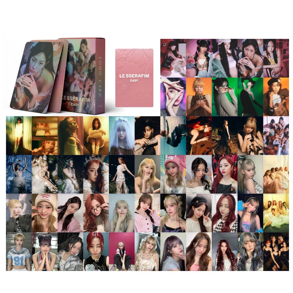 Set 55 lomo card Hologram LESSERAFIM-EASY 2024 | Shopee Việt Nam