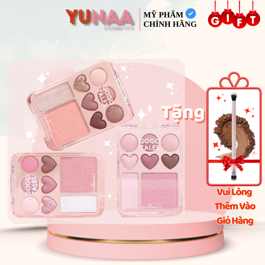 [Y096] Bảng Phấn Mắt TRÁI TIM GOGO TALES 3 trong 1 - Phấn Mắt, Má Hồng ...