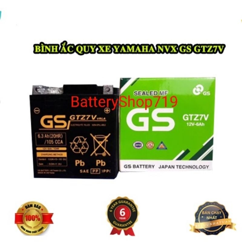 Chính Hãng Ắc quy GS GTZ7V 12V-6.3Ah. Dùng cho xe NVX, Grande 2020-2022 ...