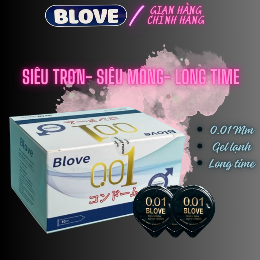 Bao cao su Blove siêu mỏng, kéo dài thời gian, nhiều gel bôi trơn - Hộp ...
