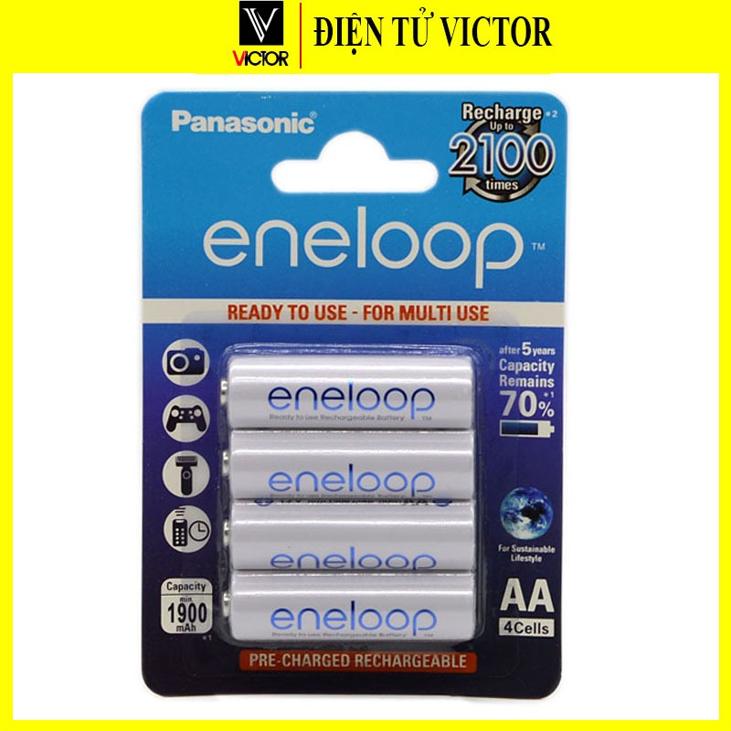 [4 pin AA] Combo 04 viên pin tiểu AA sạc lại Eneloop 1900mAh, có thể ...