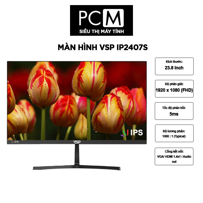 Màn hình VSP IP2407S (23.8 inch - IPS - FHD - 100Hz - 5ms - VGA - HDMI) | Shopee Việt Nam