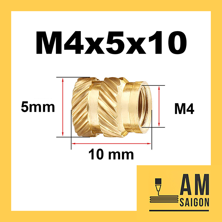 ỐC CẤY REN XOẮN, INSERT ĐỒNG - M2,M2.5,M3,M4,M5,M6 đủ size. | Shopee ...